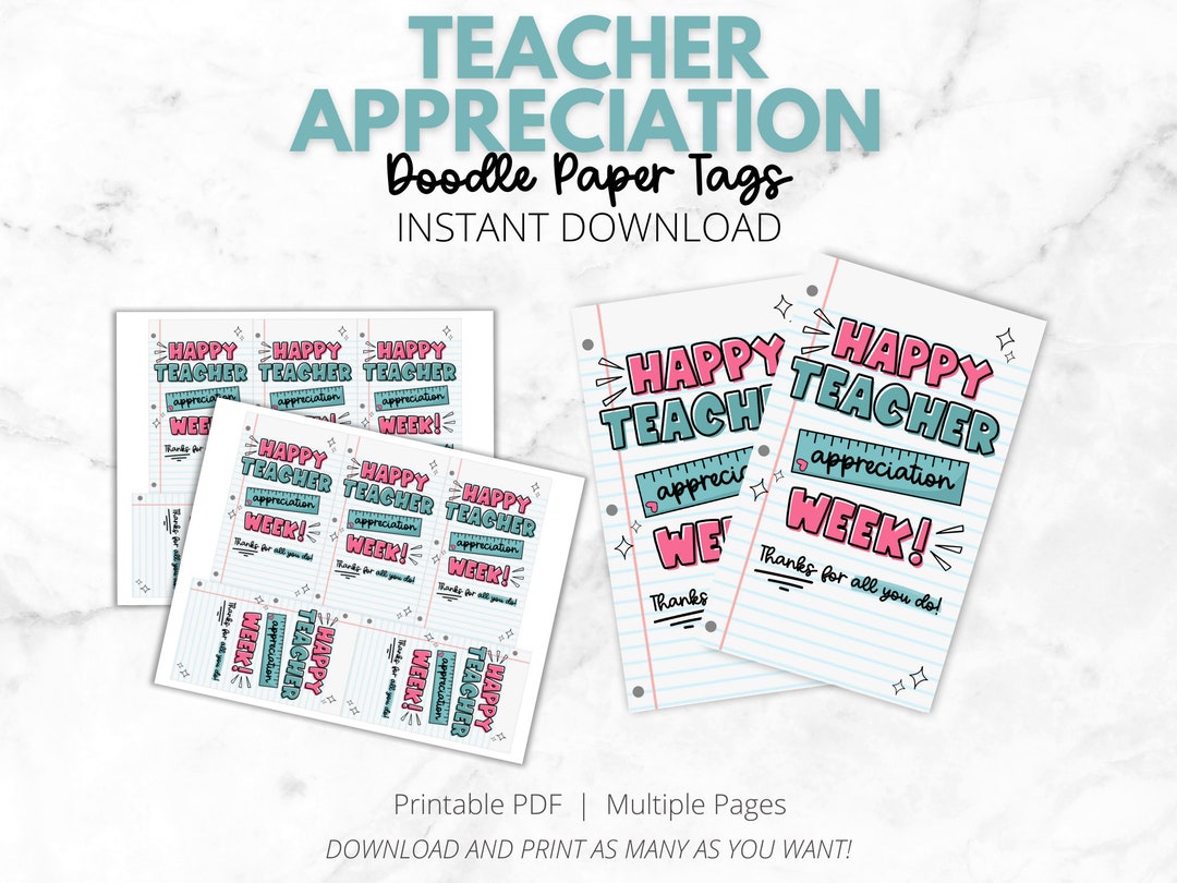 Teacher Appreciation Gift Tags | Thank You Tags | School Employee ...