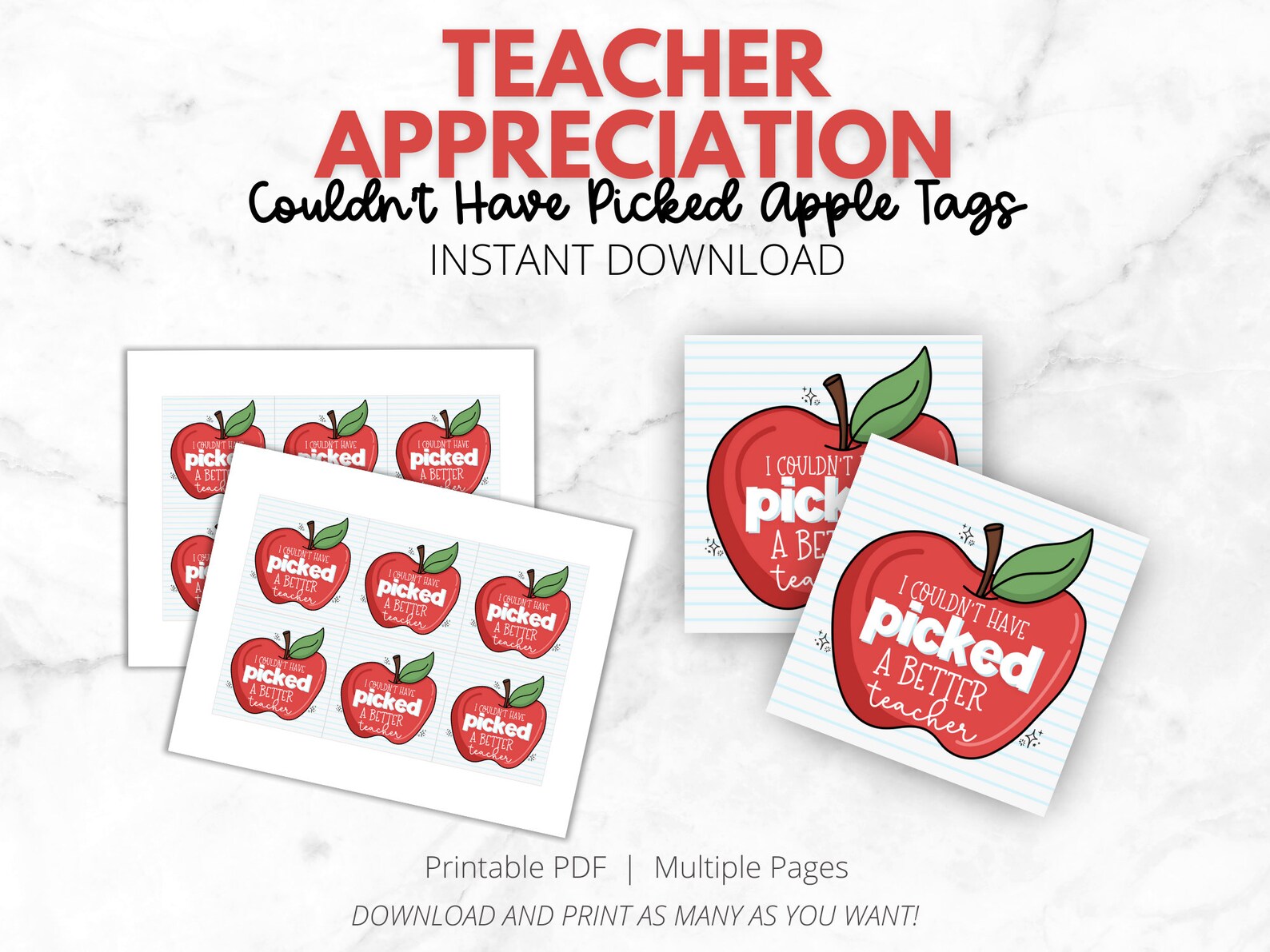 Teacher Appreciation Gift Tags | Thank You Tags | School Employee ...