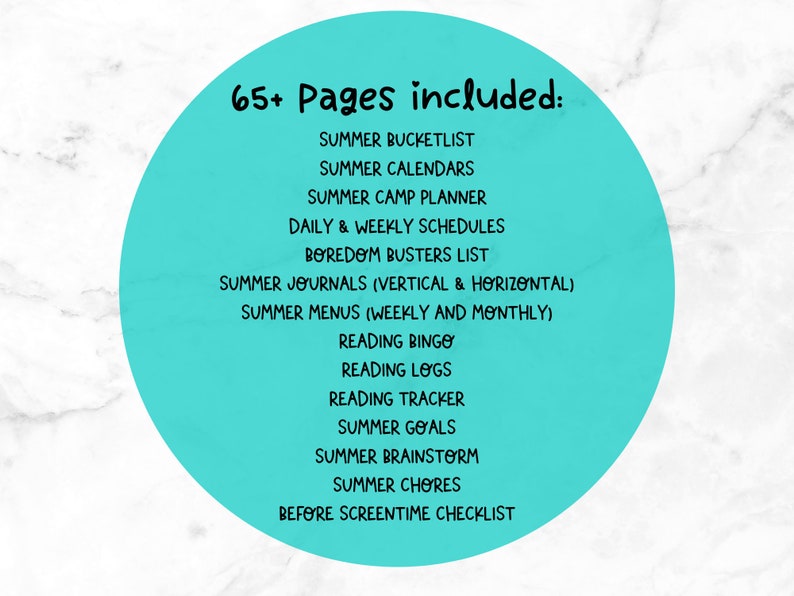 Summer Planning Bundle | Printables for Summer | Bucketlist, Chores ...