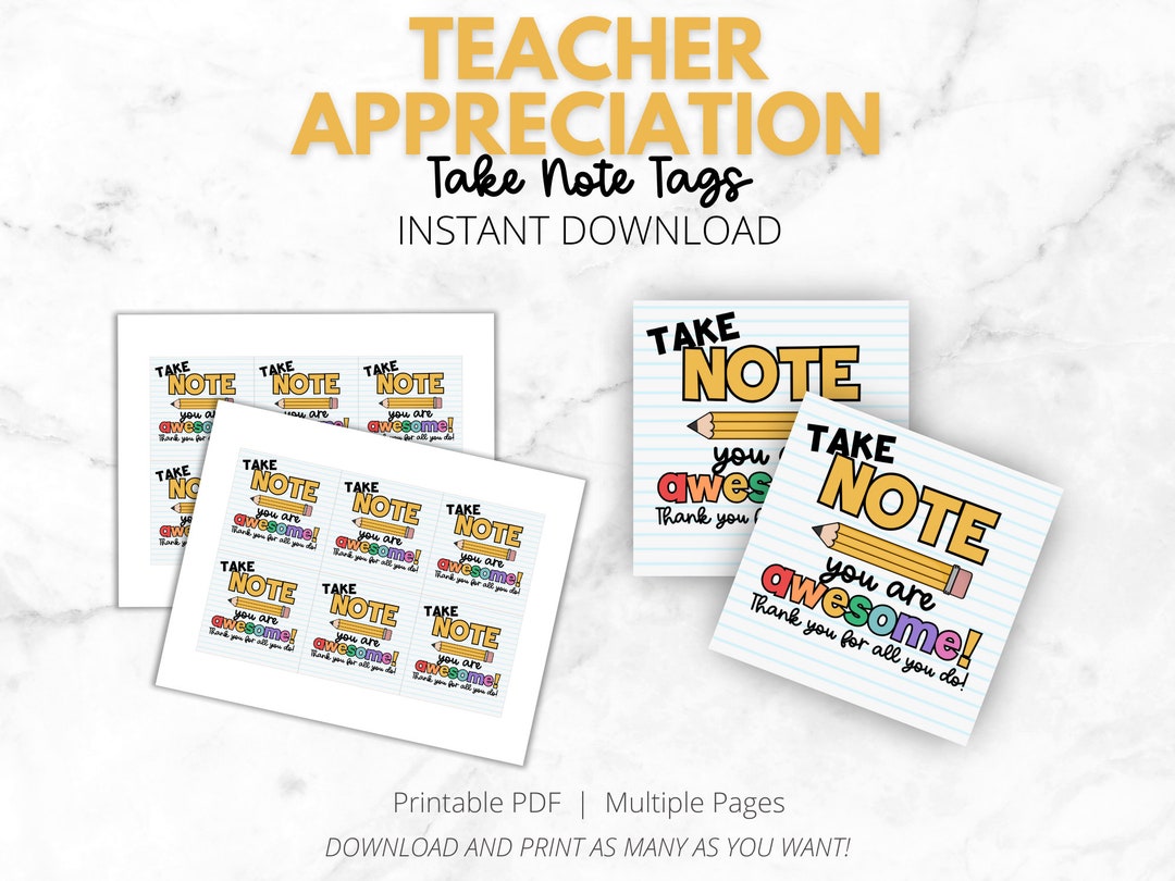 Teacher Appreciation Gift Tags | Thank You Tags | School Employee ...