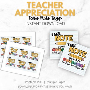 Teacher Appreciation Gift Tags | Thank You Tags | School Employee ...