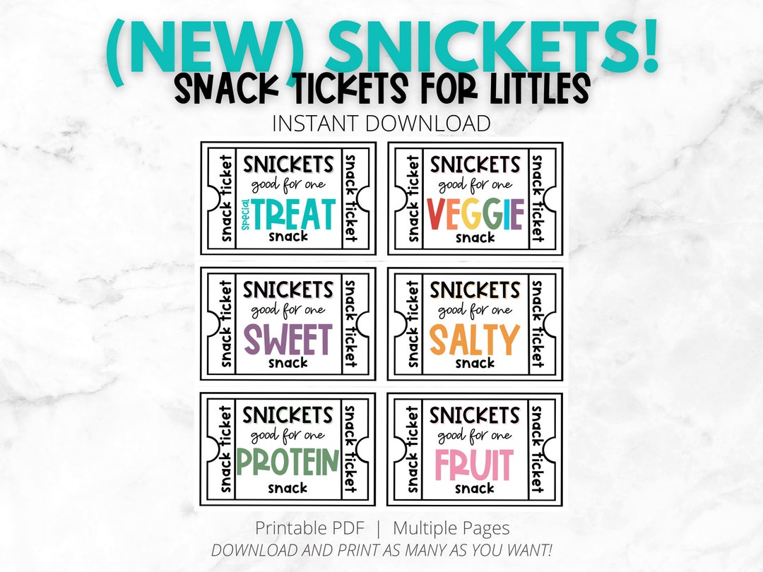 Snack Tickets | Snickets | Snack Solution for Kids | Home Management ...