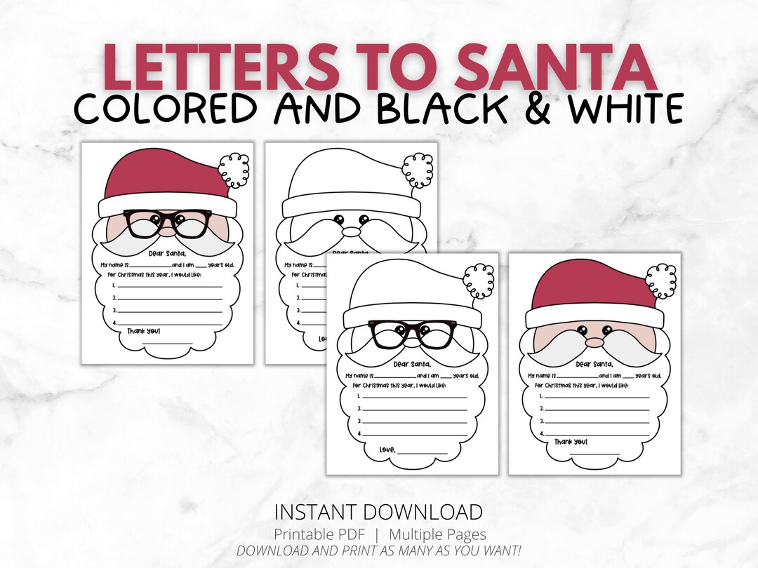 Letter to Santa | Printable Santa Letters | Santa Doodle | Christmas ...