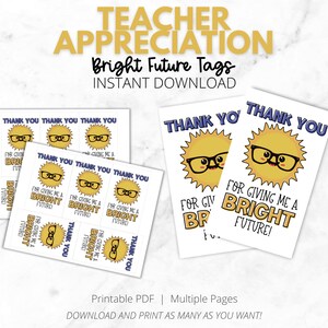 Teacher Appreciation Gift Tags | Thank You Tags | School Employee ...
