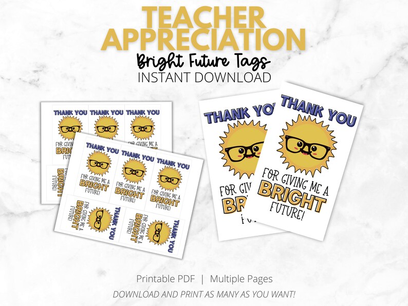 Teacher Appreciation Gift Tags Thank You Tags School Employee ...