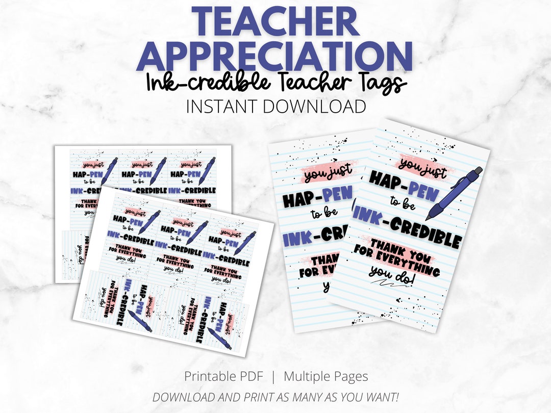 Teacher Appreciation Gift Tags | Thank You Tags | School Employee ...