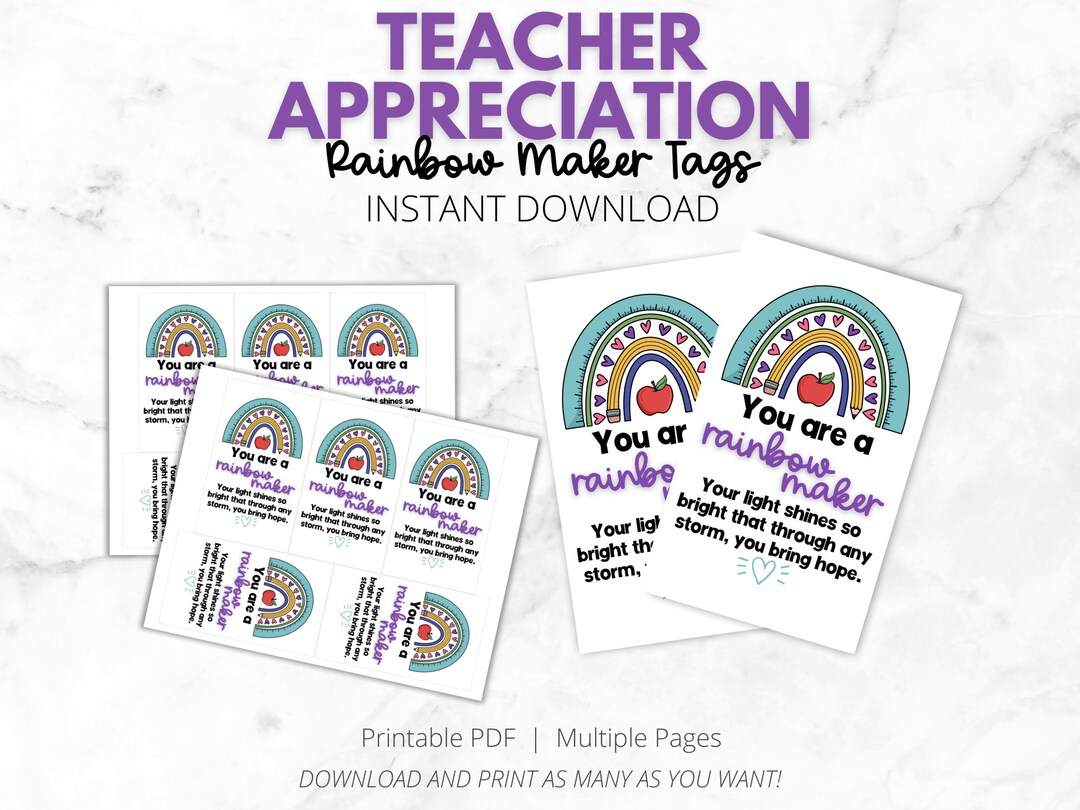 Teacher Appreciation Gift Tags | Thank You Tags | School Employee ...