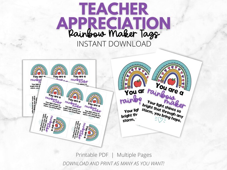 Teacher Appreciation Gift Tags | Thank You Tags | School Employee ...