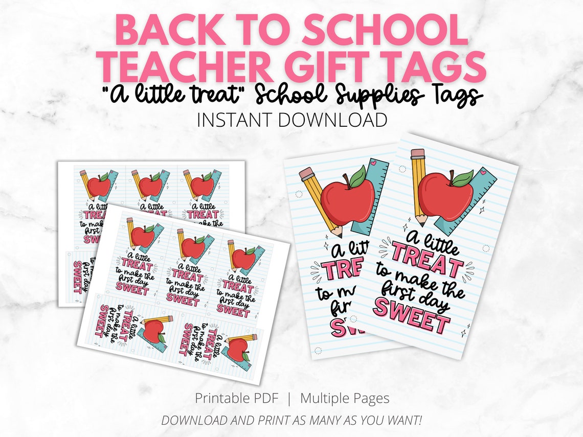Back to School Teacher Gift Tags Welcome Tags B2S Gift Little Treat ...