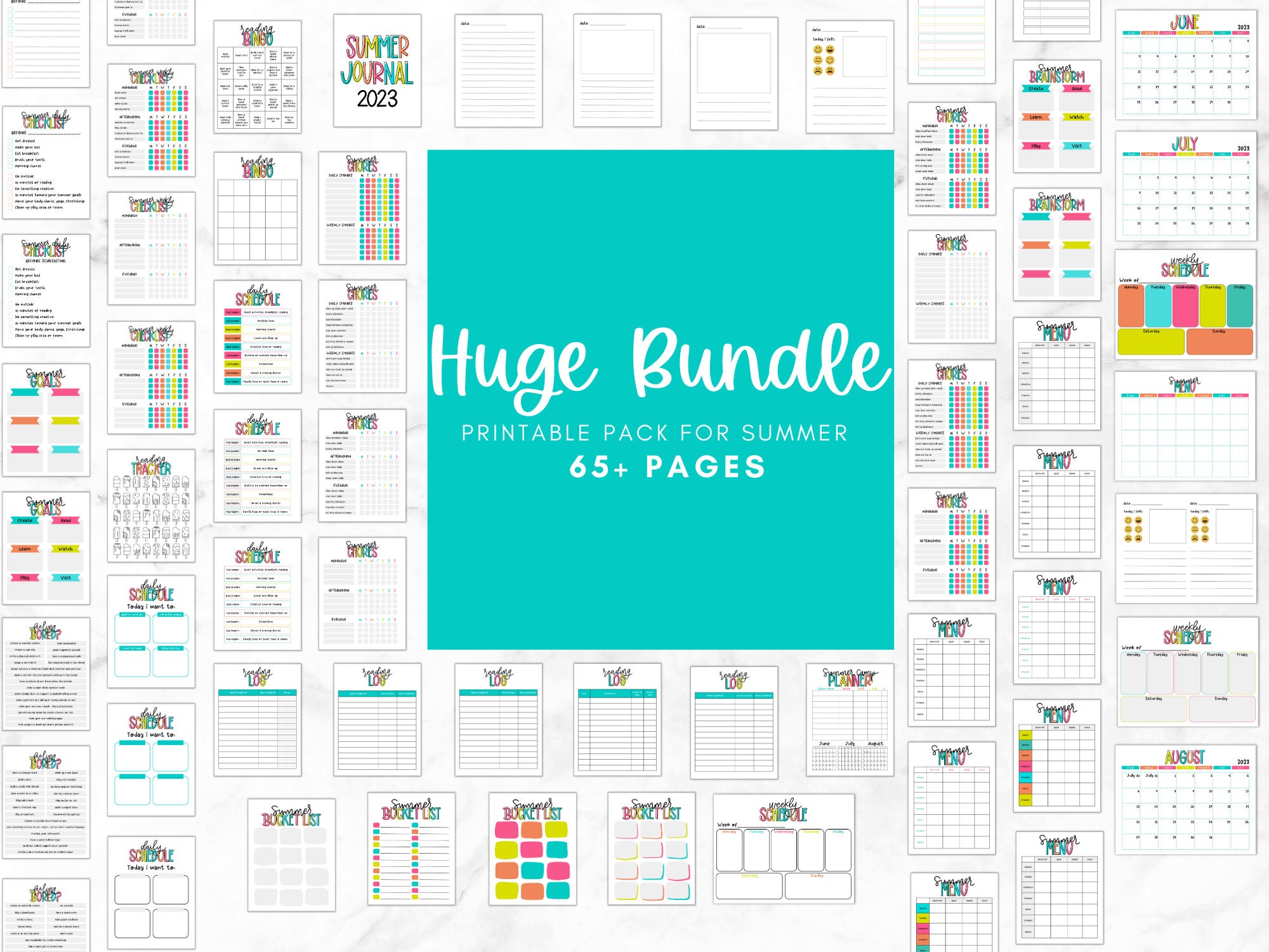 Summer Planning Bundle | Printables for Summer | Bucketlist, Chores ...