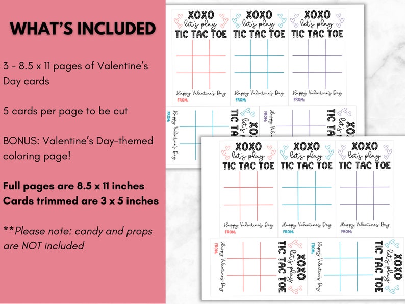 Printable Valentines | Tic Tac Toe Valentines | XOXO Let's Play ...
