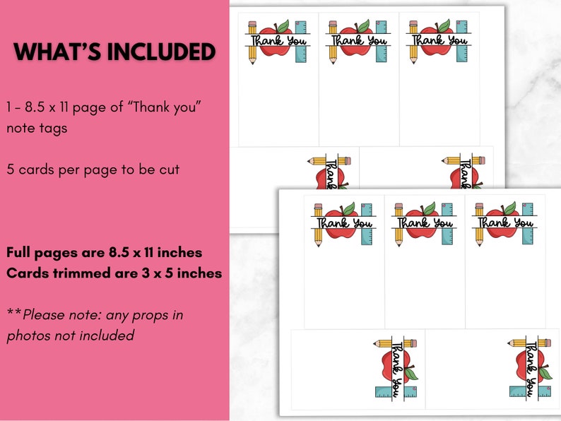 Teacher Appreciation Gift Tags Thank You Tag School Employee ...