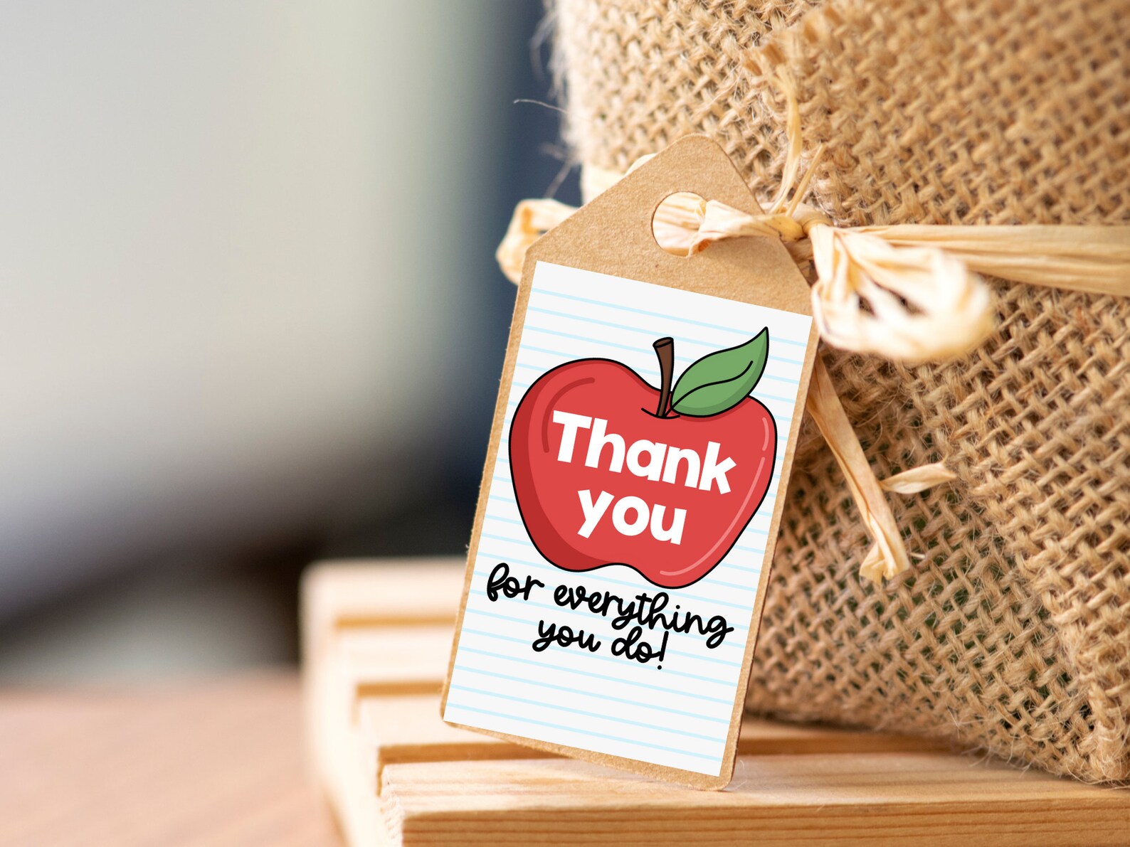 Teacher Appreciation Gift Tags Thank You Tag School Employee ...