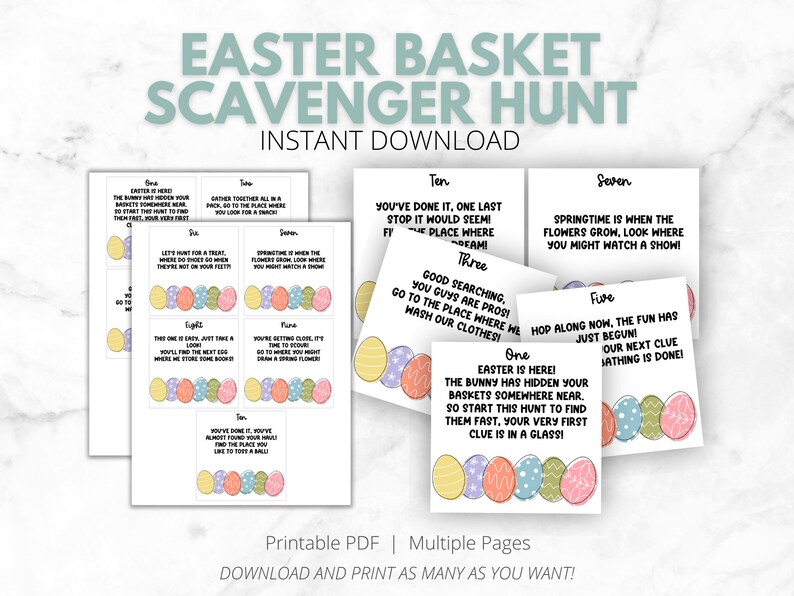 Easter Scavenger Hunt | Easter Basket Hunt for Kids | Indoor Outdoor ...
