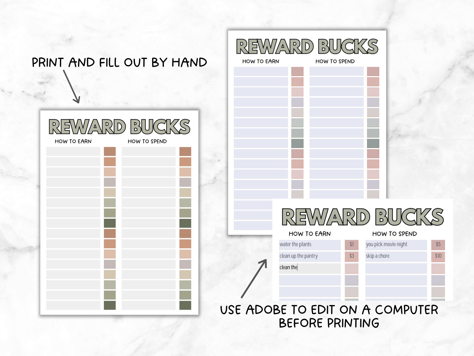 Mom Bucks/kid Bucks | Editable Parent Reward System | Pretend Play ...