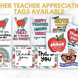 Teacher Appreciation Gift Tags | Thank You Tags | School Employee ...