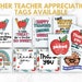 Teacher Appreciation Gift Tags Thank You Tags School Employee ...
