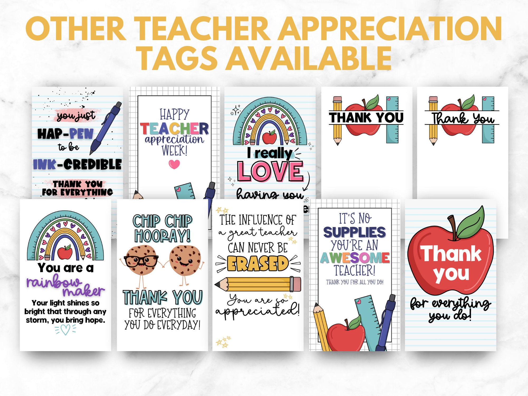 Teacher Appreciation Gift Tags | Thank You Tags | School Employee ...