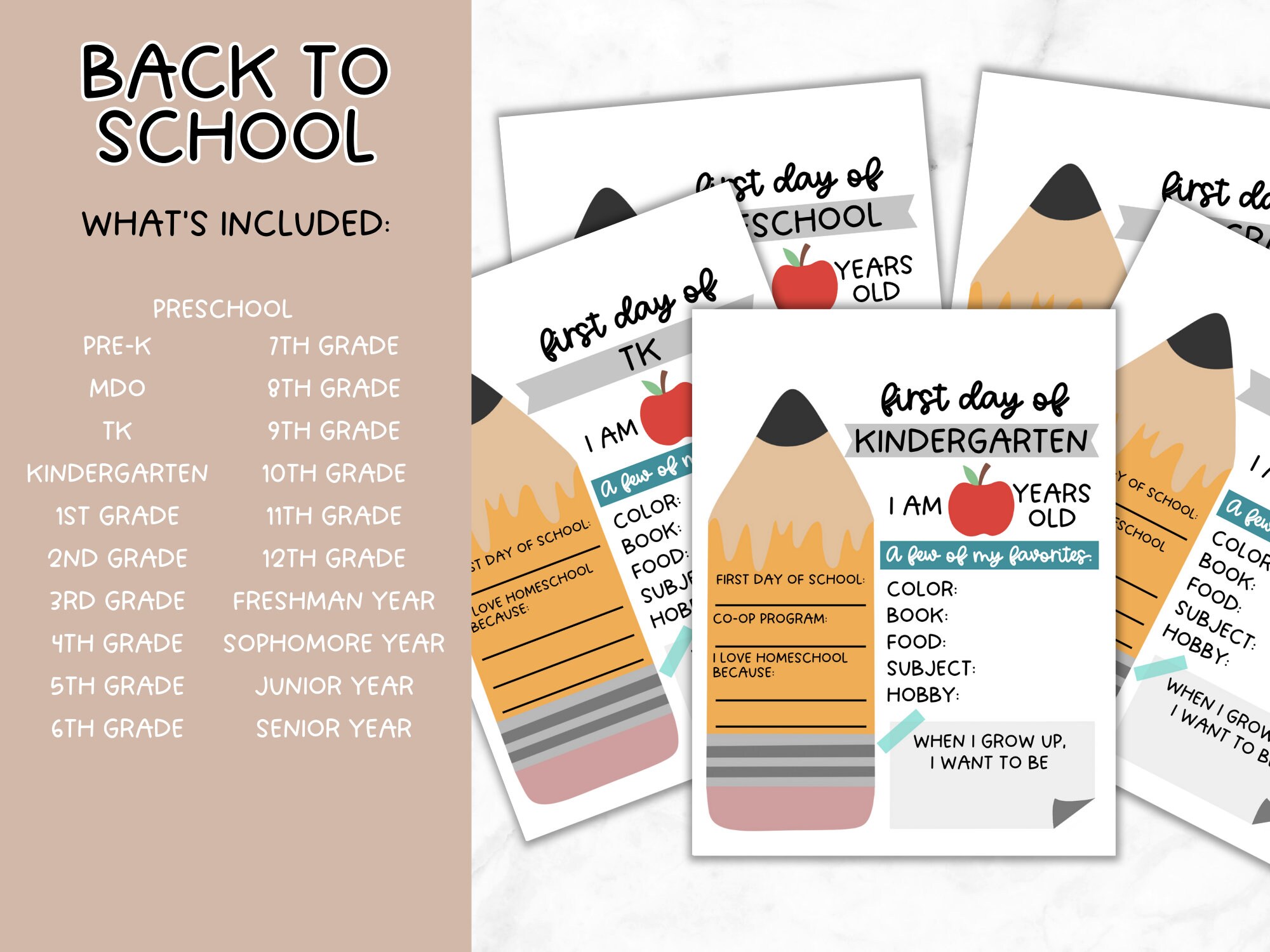 Editable Back to School Printable for Homeschool Boys, Girls First Day ...