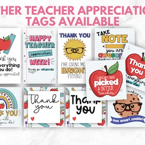 Teacher Appreciation Gift Tags | Thank You Tags | School Employee ...