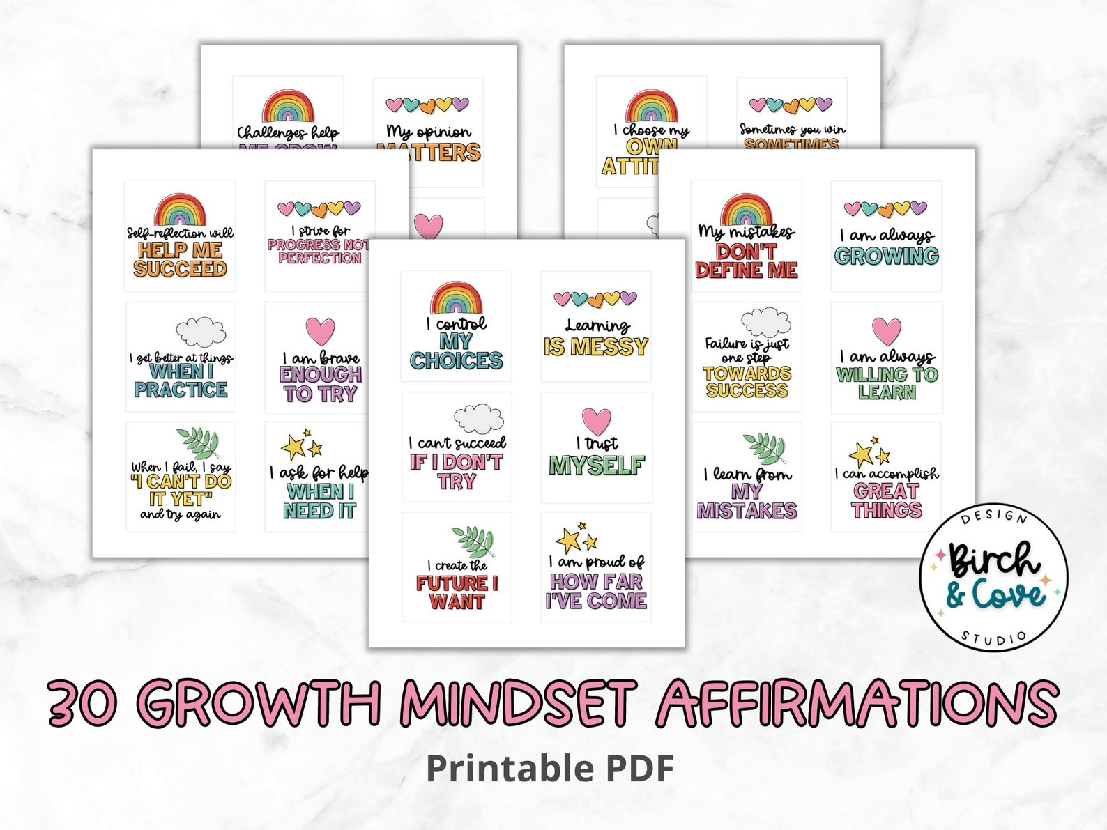 Positive Affirmations for Kids & Adults Growth Mindset - Etsy