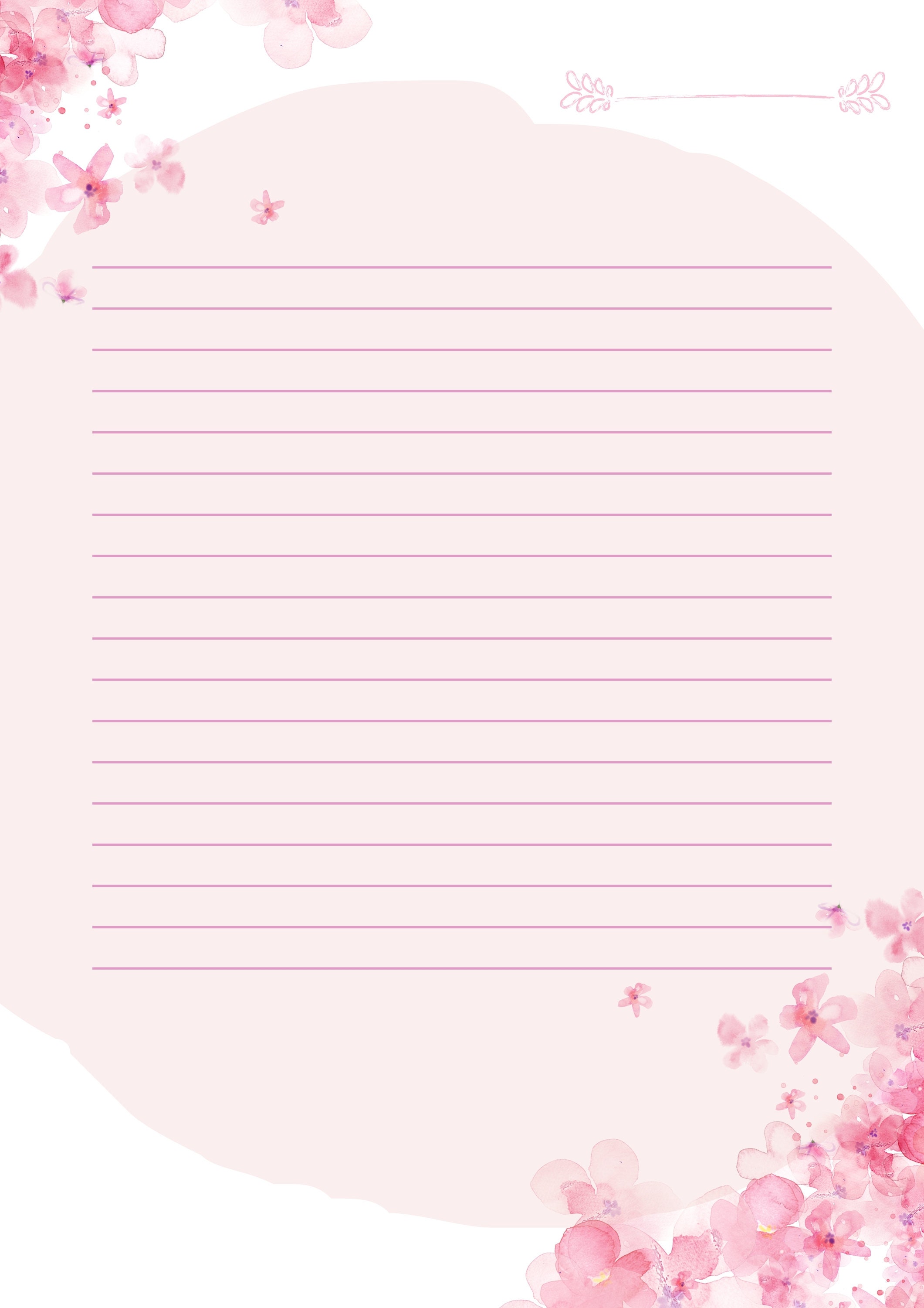 Pink Floral Stationery Digital Download - Etsy