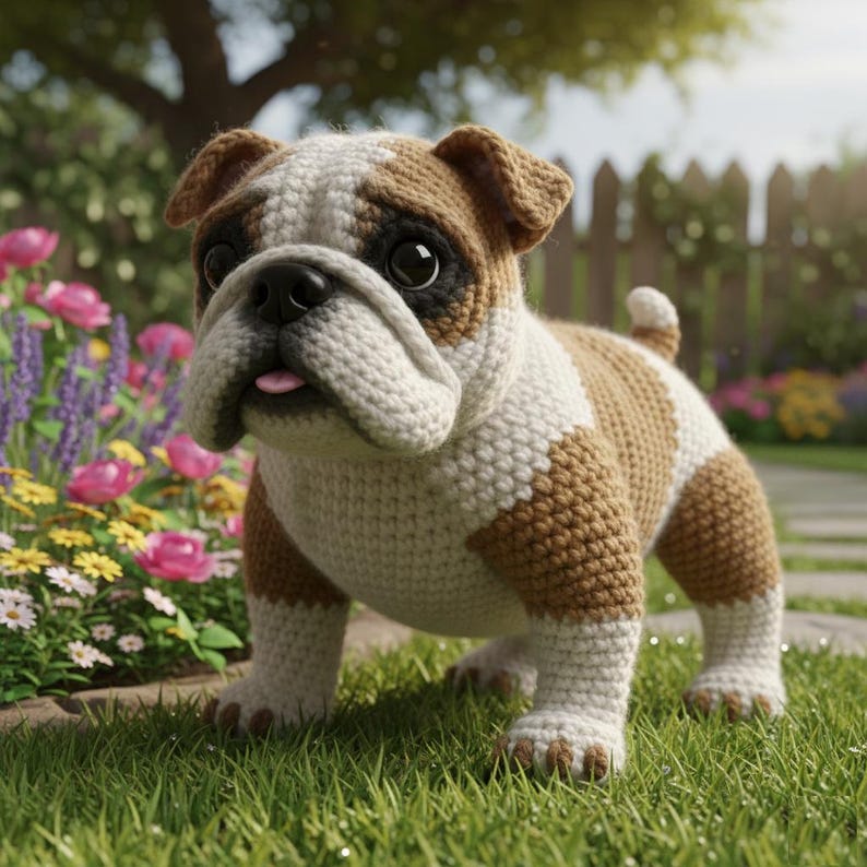 Premium Amigurumi Pattern: Realistic Bulldog for Collectors (cub ...