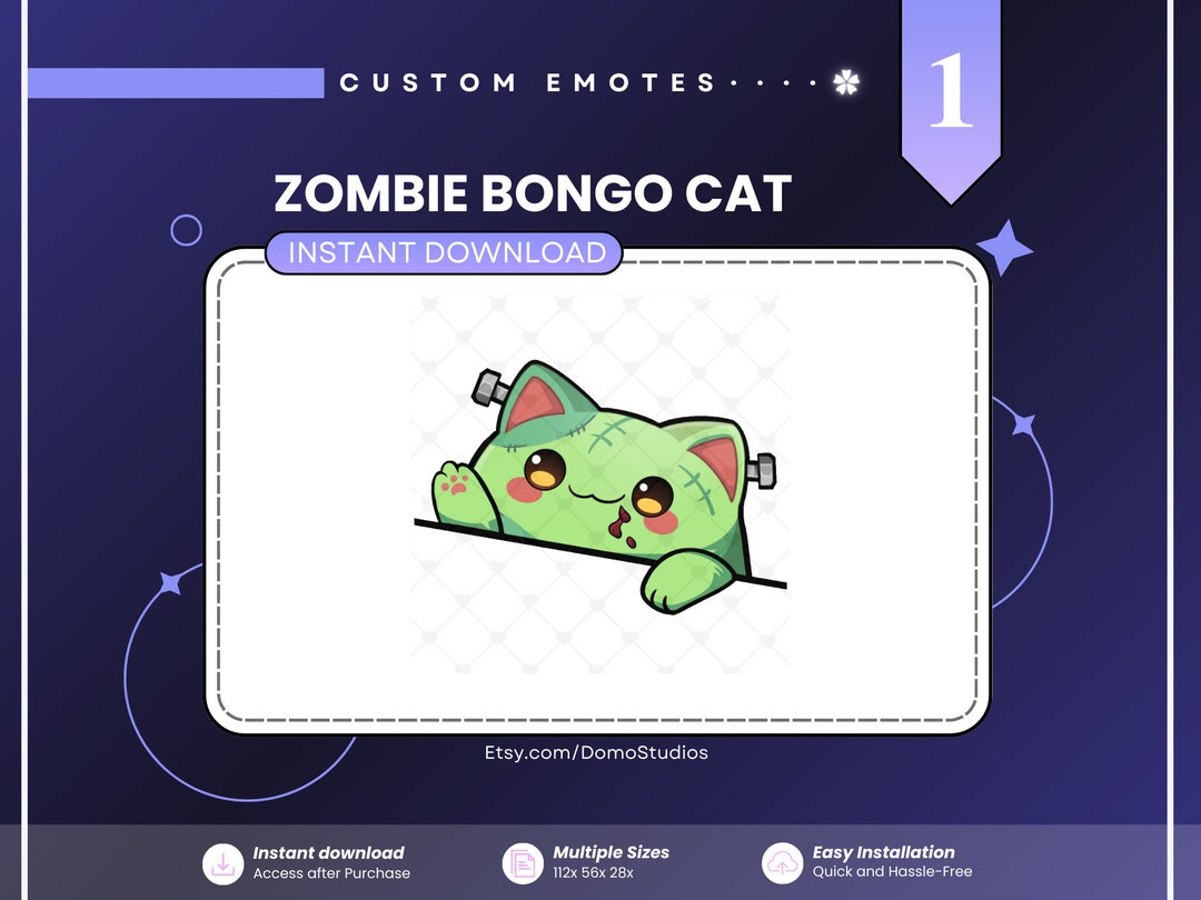 ANIMATED Zombie Bongo Cat Emote | Halloween Spooky Monster | Instant ...