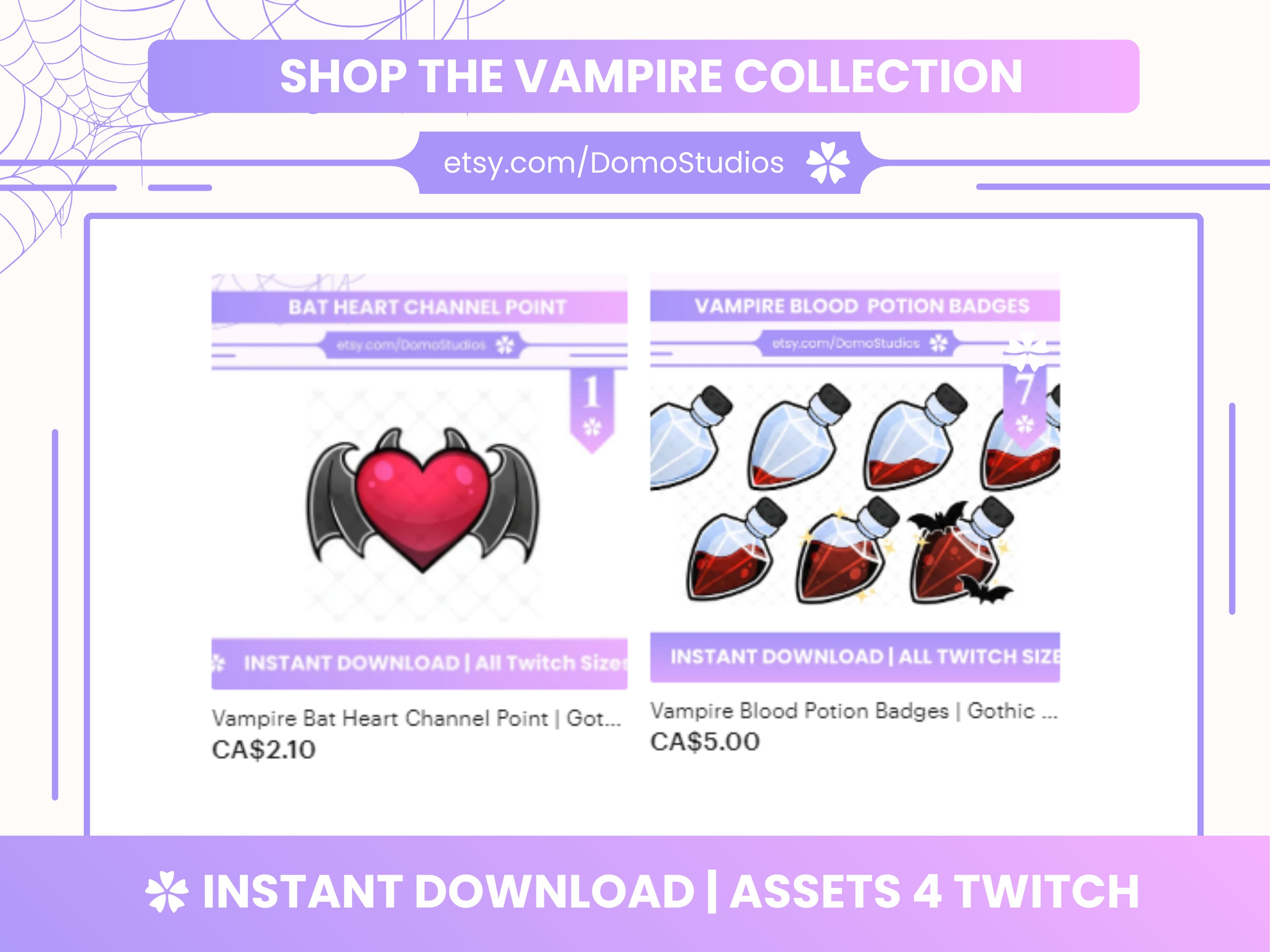 Vampire Bat Heart Channel Point Gothic Twitch Assets Red Heart Wing ...