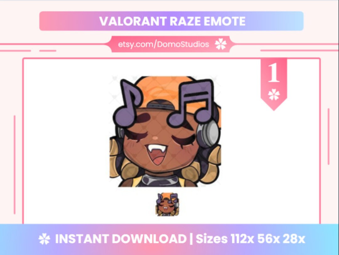 Valorant Raze Vibin' Emote Chibi Raze Music Emote for Twitch/discord ...