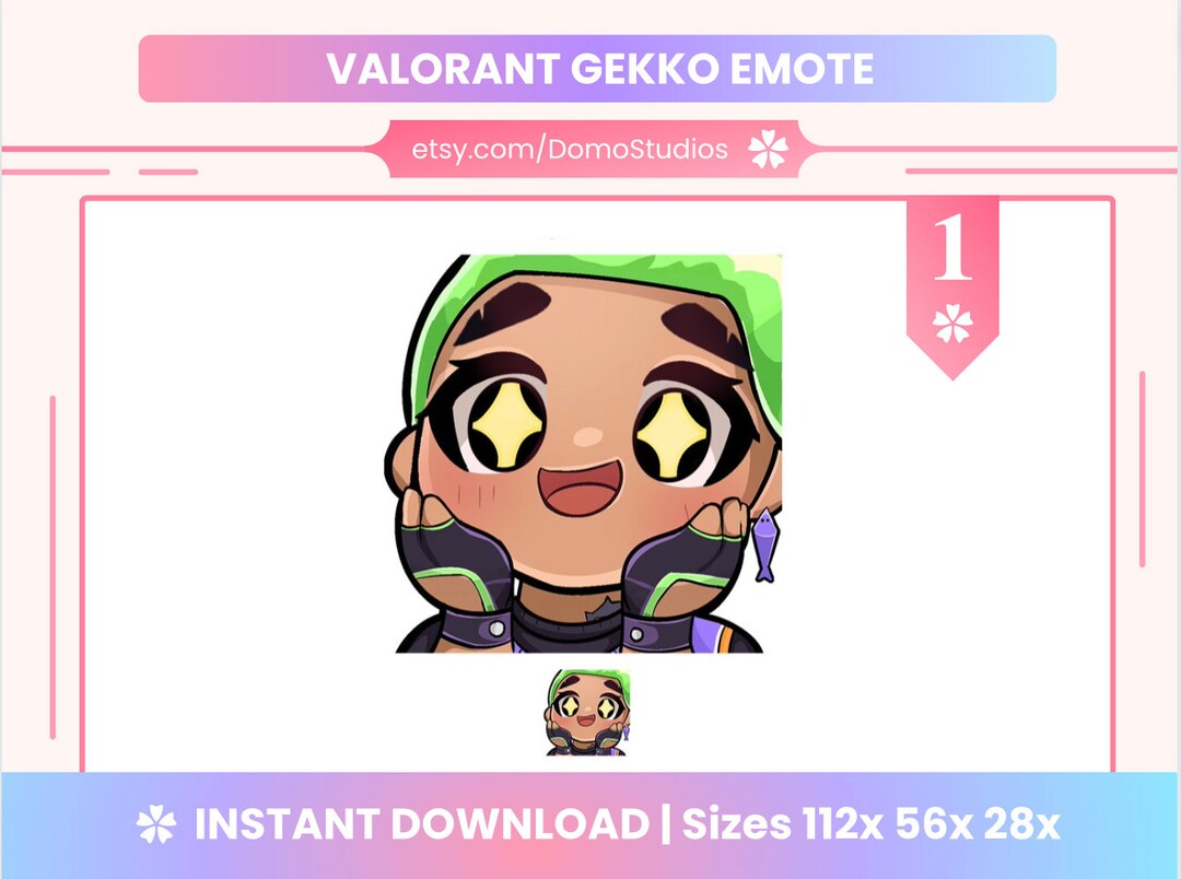 Valorant Gekko Wow/sparkle Emote for Twitch/discord/youtube Chibi Gekko ...