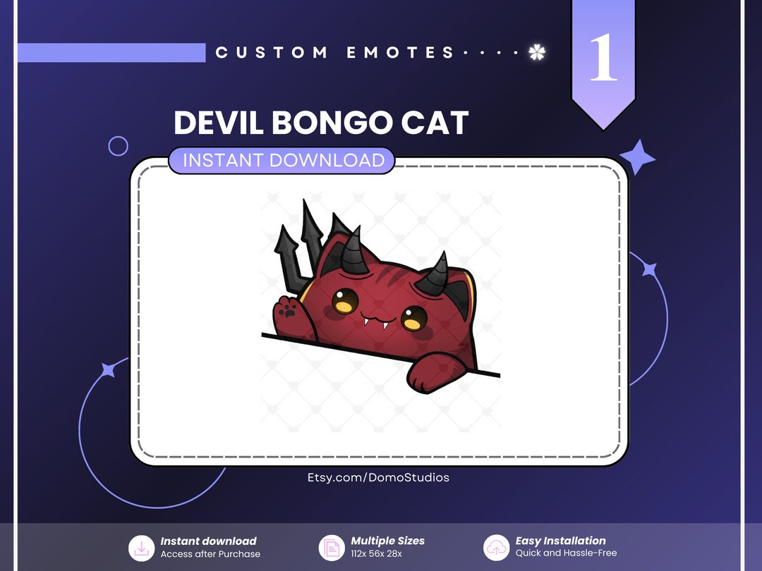 ANIMATED Devil Bongo Cat Emote | Halloween Satan Demon Emote | Spooky ...