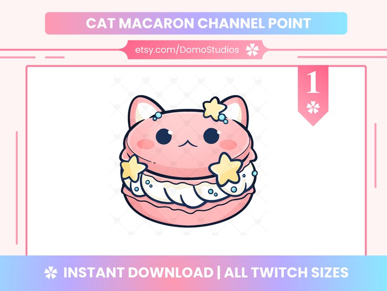 Kawaii Cat Macaron Channel Point/ Sub Badge for Twitch/discord/youtube ...