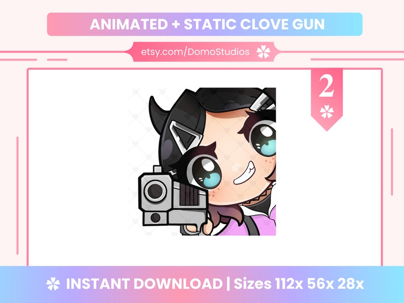 Animated Static VALORANT Clove Shooting Gun Emote Cute Valorant Clove ...