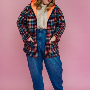 Rain Coat in Digital Plaid Print - Etsy