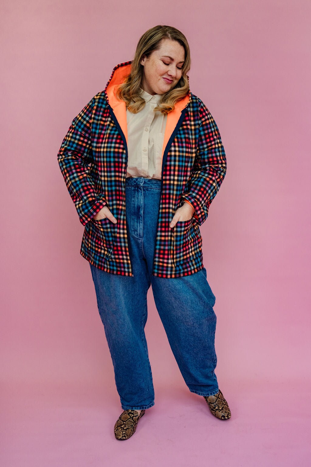 Rain Coat in Digital Plaid Print - Etsy
