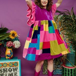 Patchwork Velvet Summer Smock Dress - Etsy