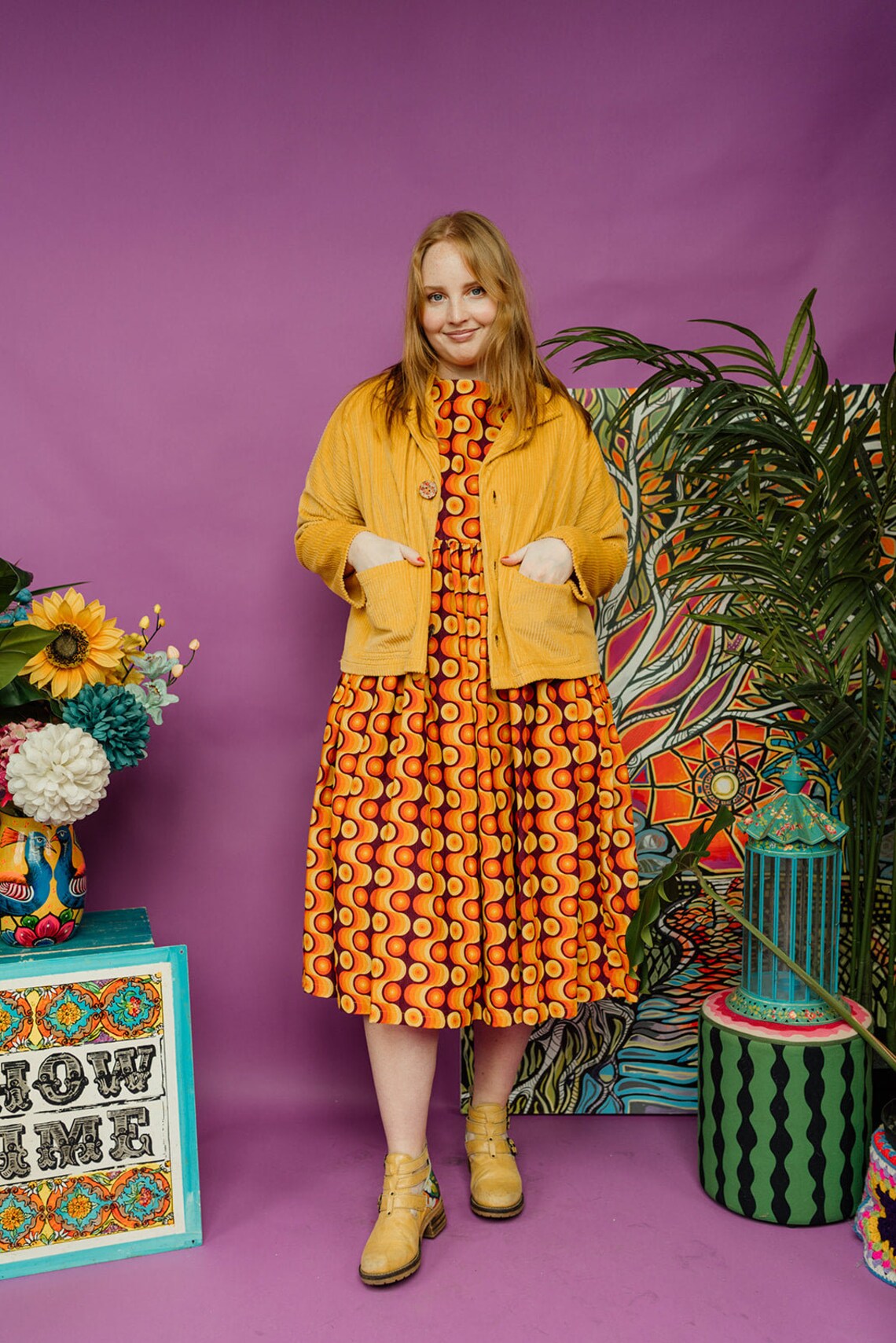 Corduroy Cropped Chore Jacket in Yellow - Etsy