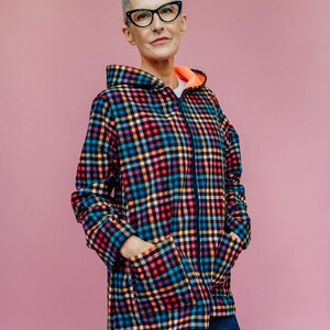 Rain Coat in Digital Plaid Print - Etsy