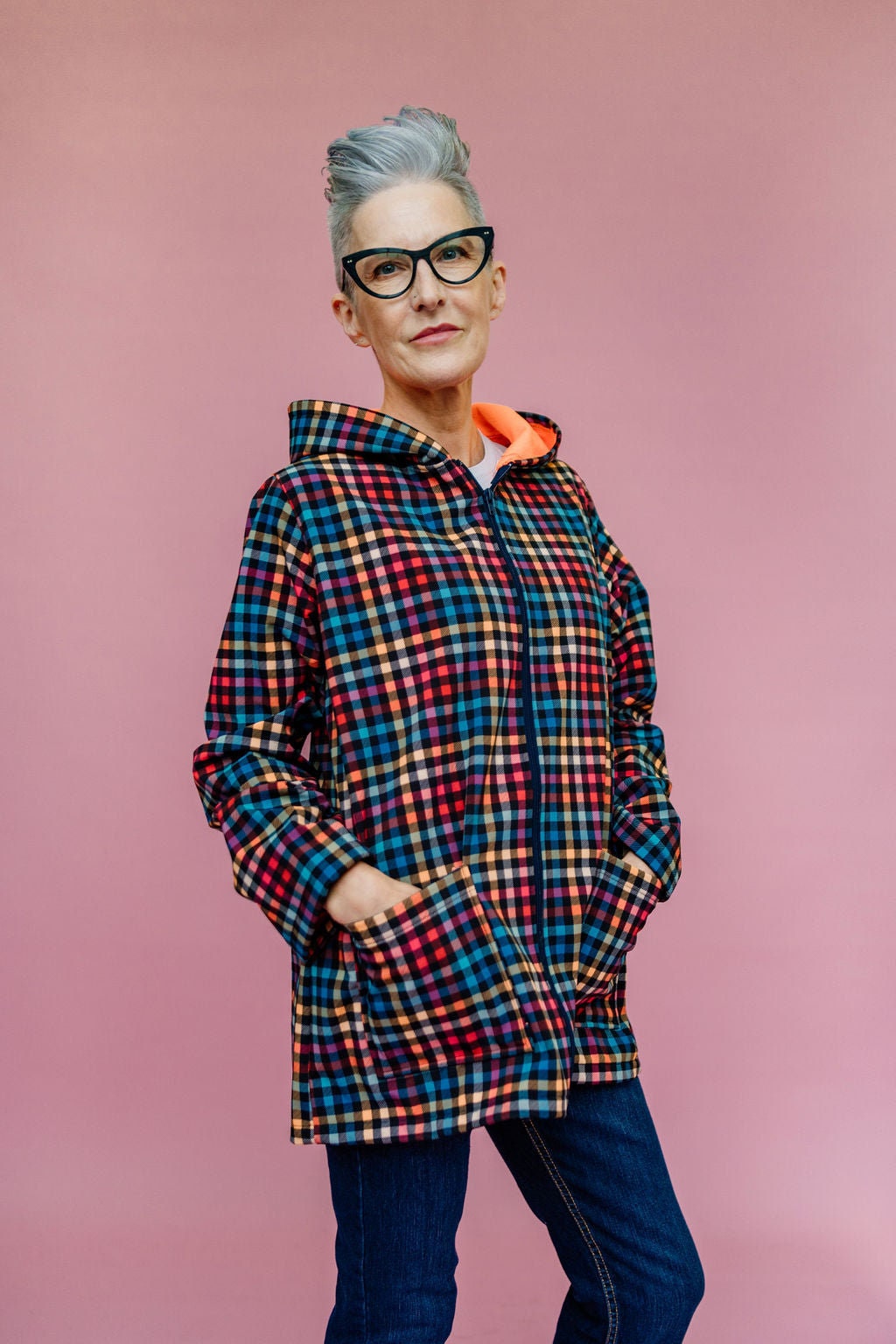 Rain Coat in Digital Plaid Print - Etsy