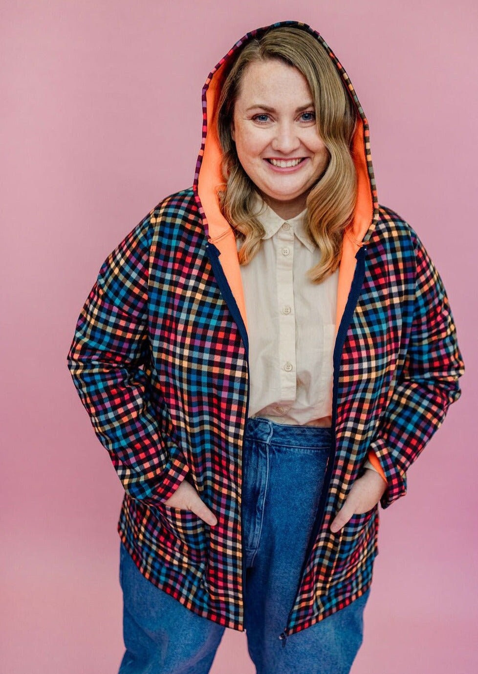 Rain Coat in Digital Plaid Print - Etsy