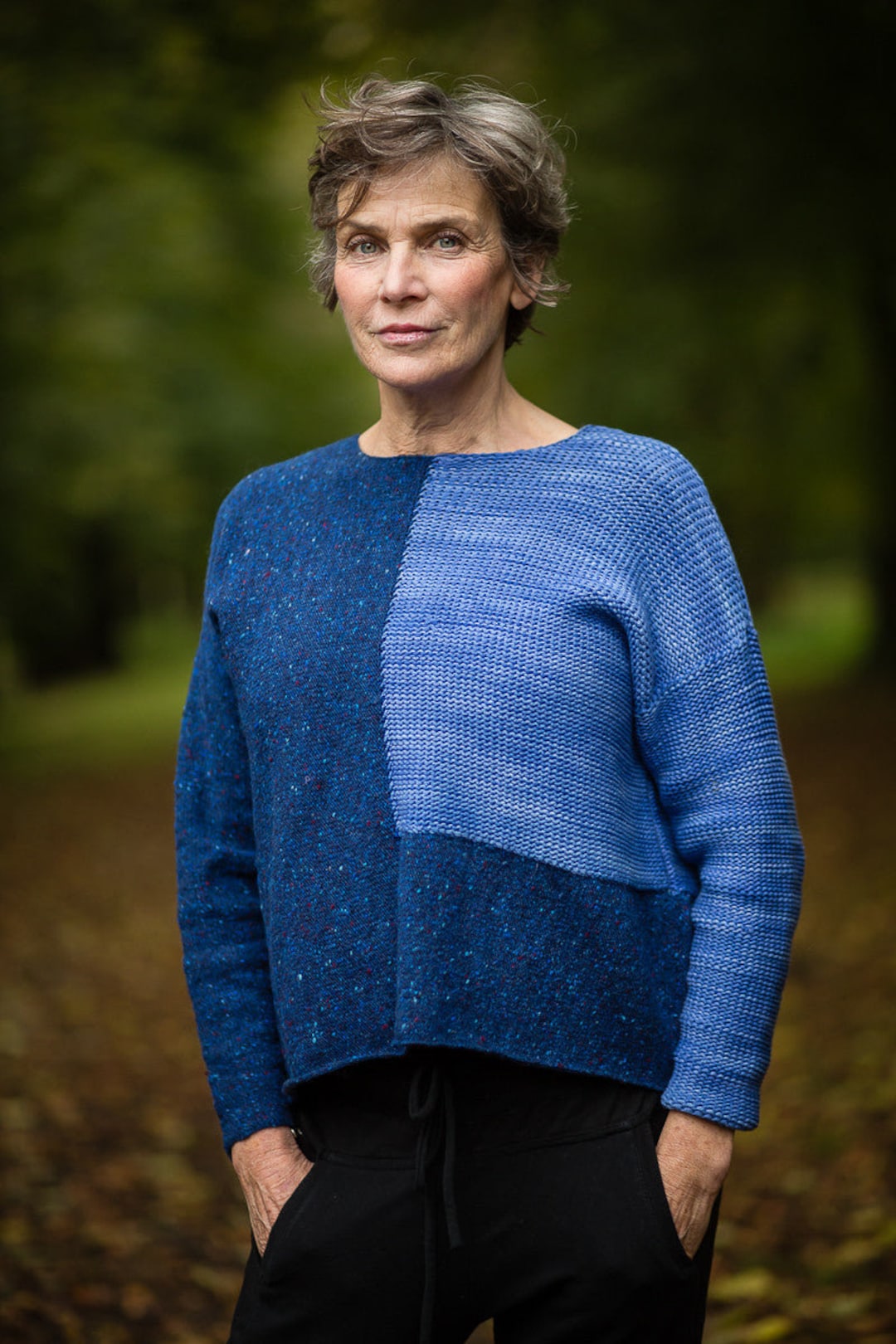 Donegal Colour Block Jumper in Indigo Blue Merino Wool - Etsy