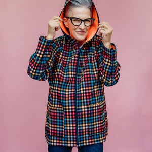 Rain Coat in Digital Plaid Print - Etsy