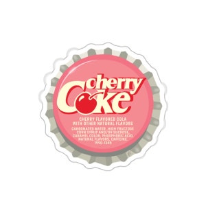 Vintage Cherry Coke Bottlecap Sticker - Etsy