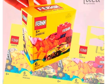 Printable Kit Building Block Candy Box Personalized Souvenir Candy Box ...