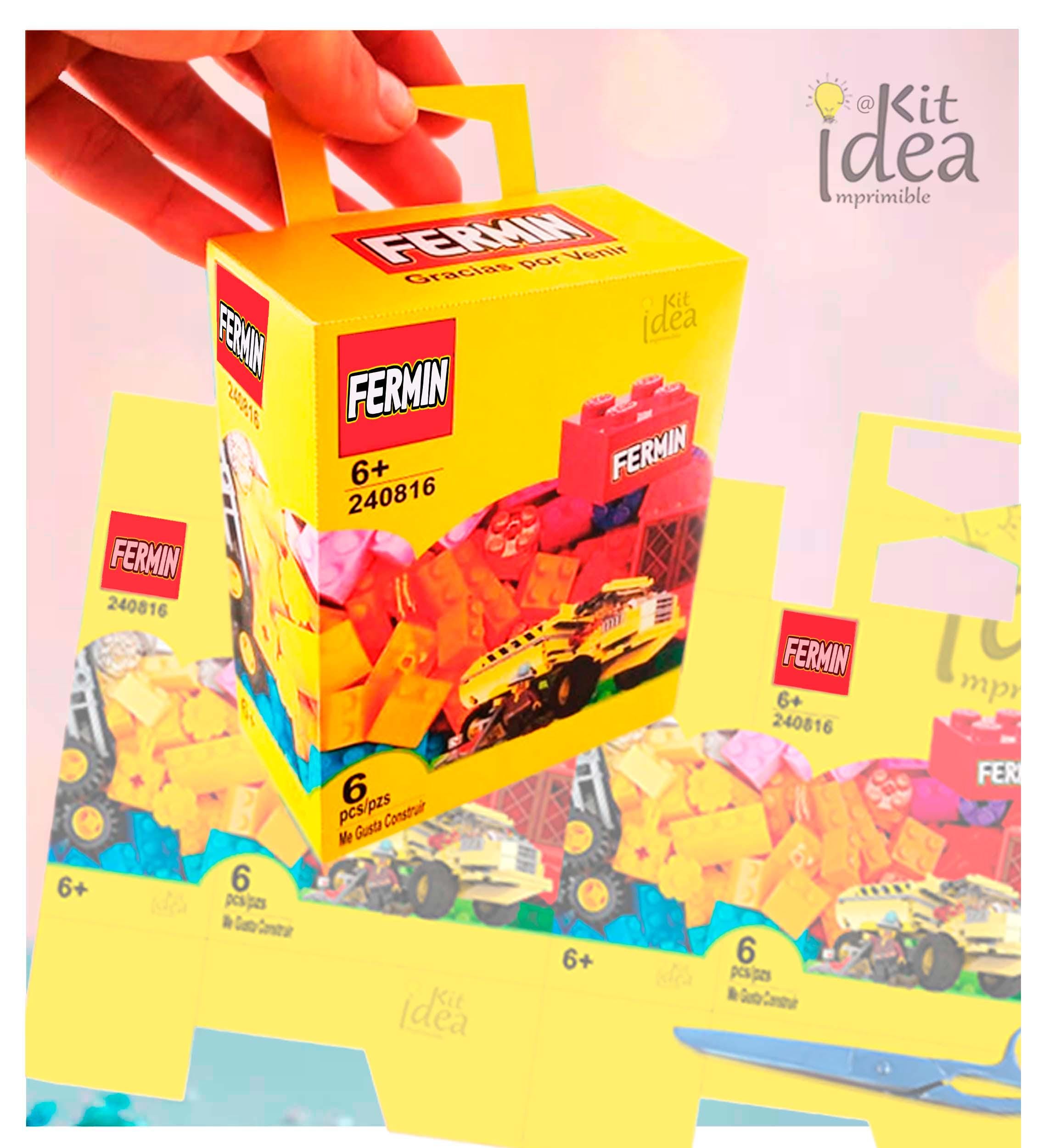 Printable Kit Building Block Candy Box Personalized Souvenir Candy Box ...