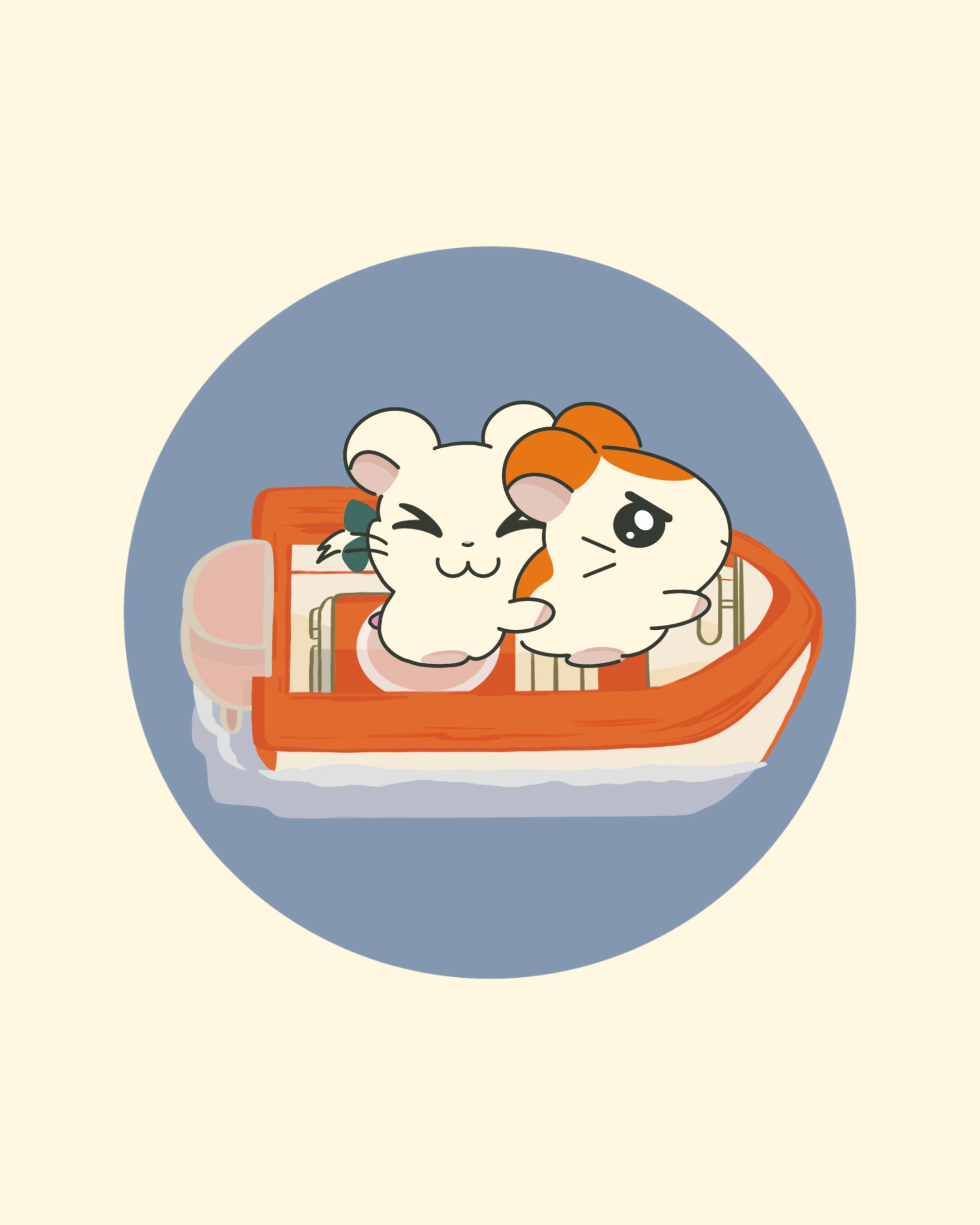 Hamtaro Ham-ham Heartbreak Sticker Hamtaro & Bijou Anime GBA Game ...