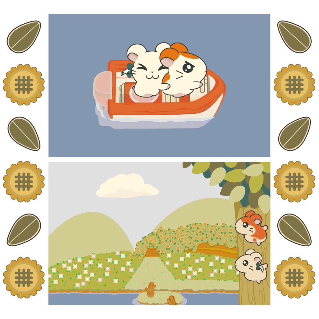 Hamtaro Ham-ham Heartbreak Digital Art Prints | Hamtaro & Bijou | Anime ...