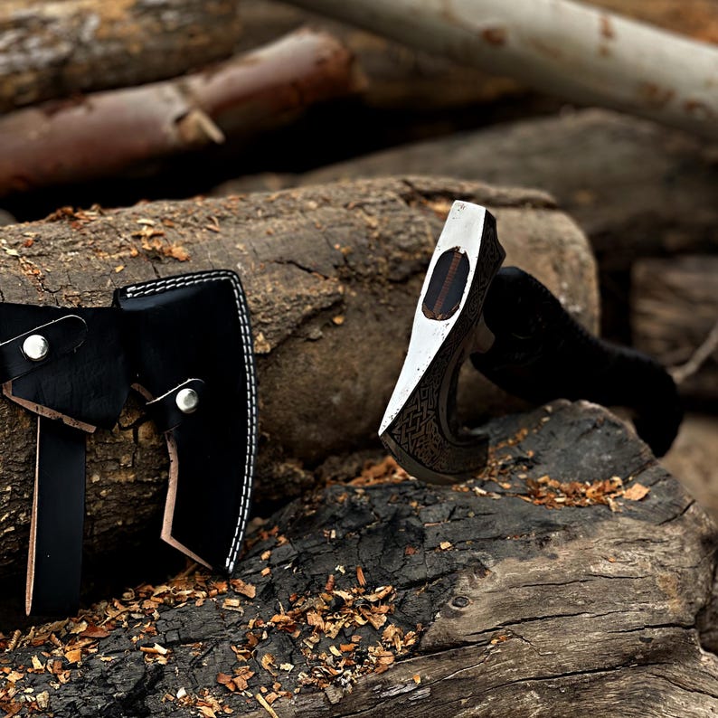 Custom RAGNAR Viking Axe With Leather Sheath | 20 Inches Hand Forged ...