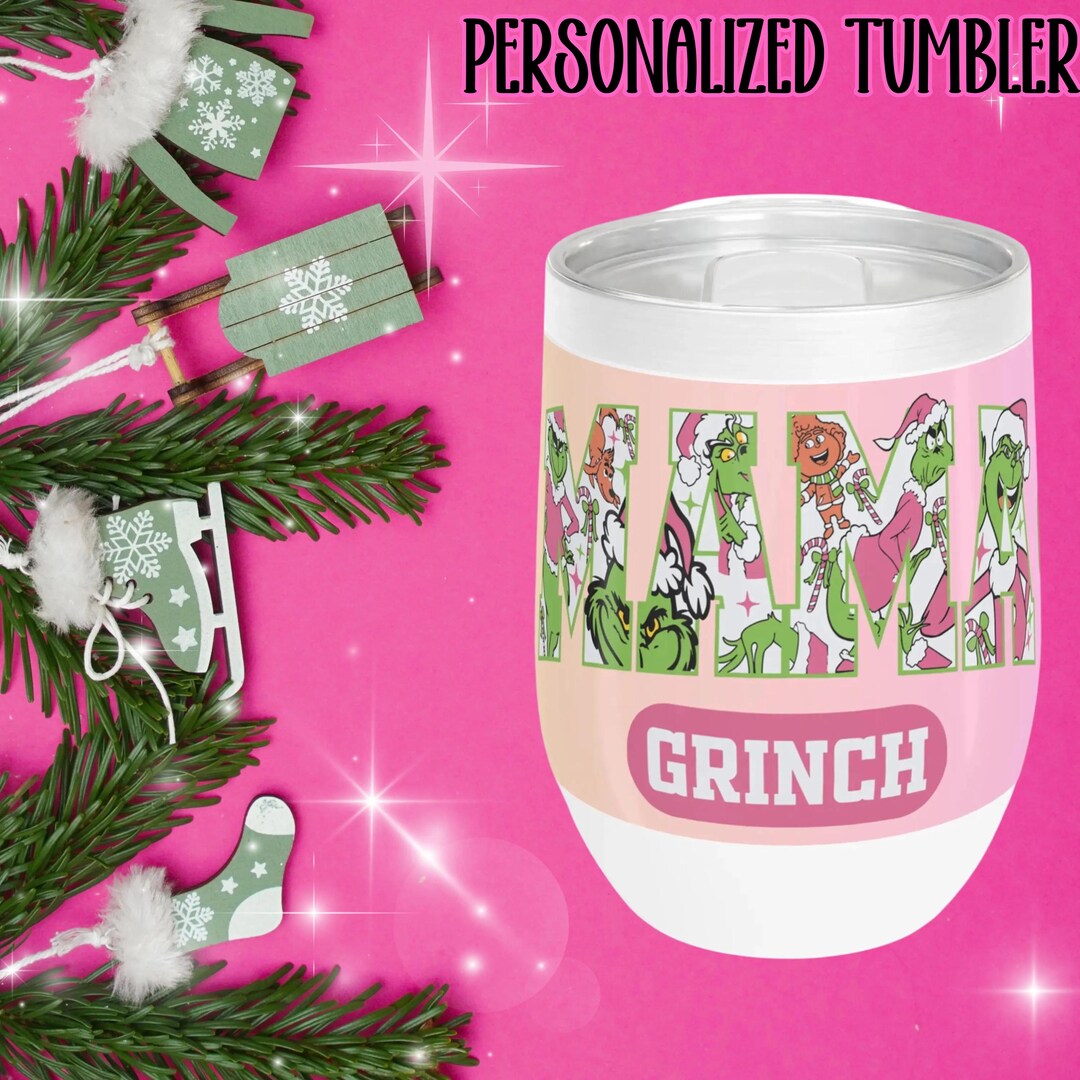 Funny Xmas Grinch Cold/hot Drink Cup, Mama Grinch Tumbler, Pink Grinch ...